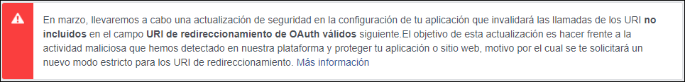 Actualización de seguridad de Facebook: Modo estricto para URIs